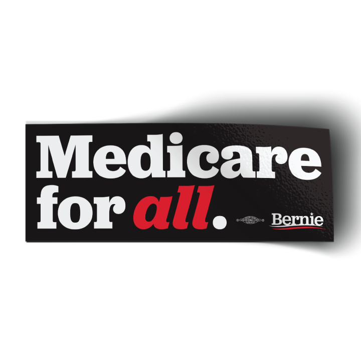 Medicare For All (7" x 3" Vinyl Sticker -- Pack of Two!) – Bernie ...